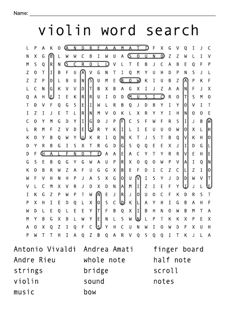 Word Search Answer Key | PDF