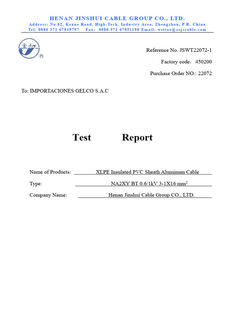 CABLE NA2XY BT 3-1x16 mm2 - 22072 - CF-048 - 2024 | PDF | Insulator (Electricity) | Electrical ...