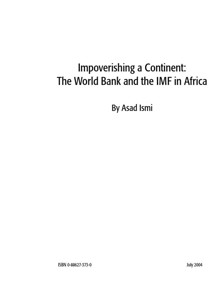 Africa - The World Bank and The IMF | PDF | Structural Adjustment | Poverty