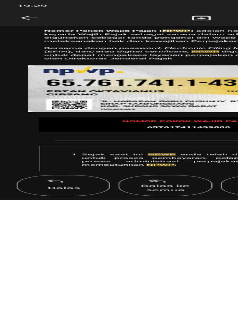 Kartu NPWP Untuk Cetak | PDF