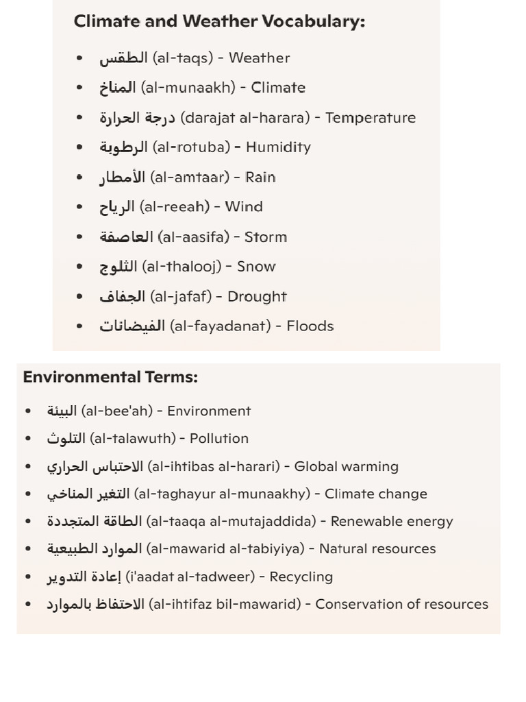 Arabic Revision | PDF