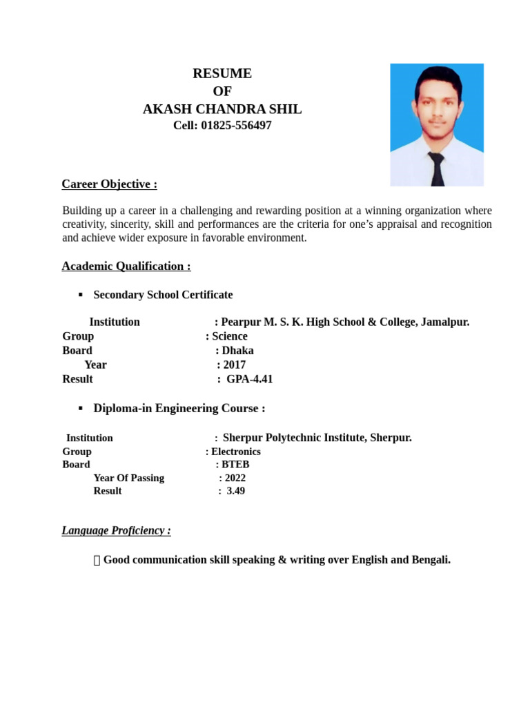 Akash Shil - CV | PDF