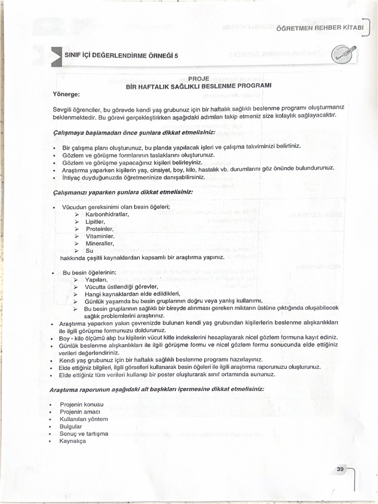 Sınıf Biyoloji Performans | PDF