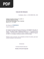 Formato Carta de No Siniestro | PDF