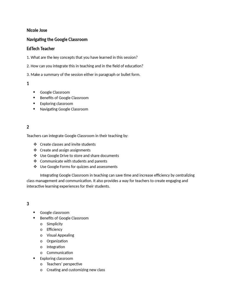 Navigating The Google Classroom | PDF