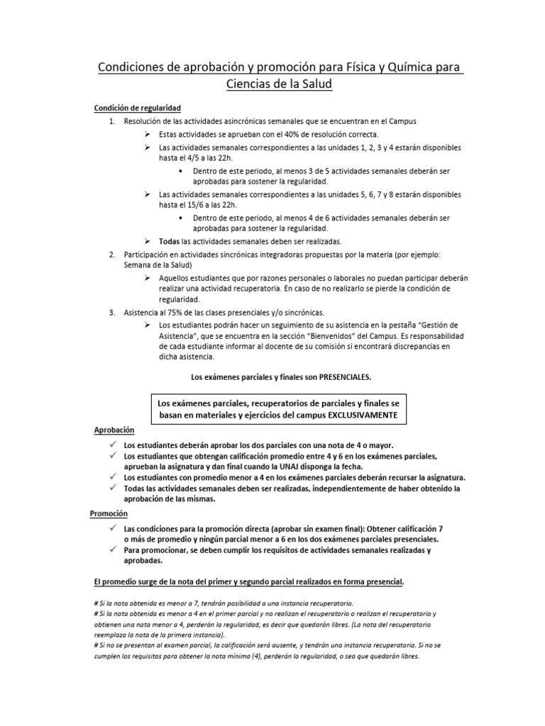 Criterios de Aprobación 2025 1Q | PDF