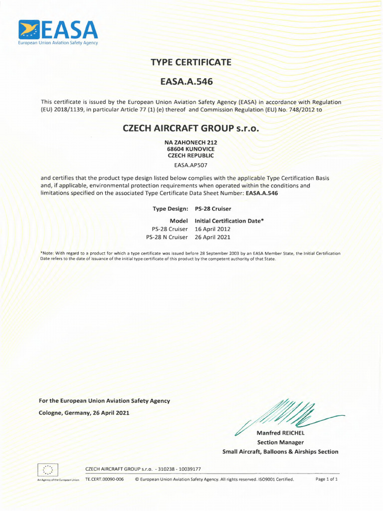 Type-Certificate-EASA A 546 | PDF | Aerospace | Aircraft