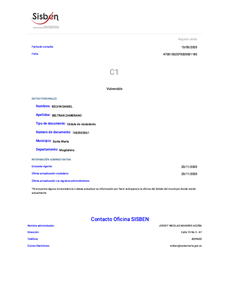 Bienvenido A La Página Del Sisbén IV | PDF