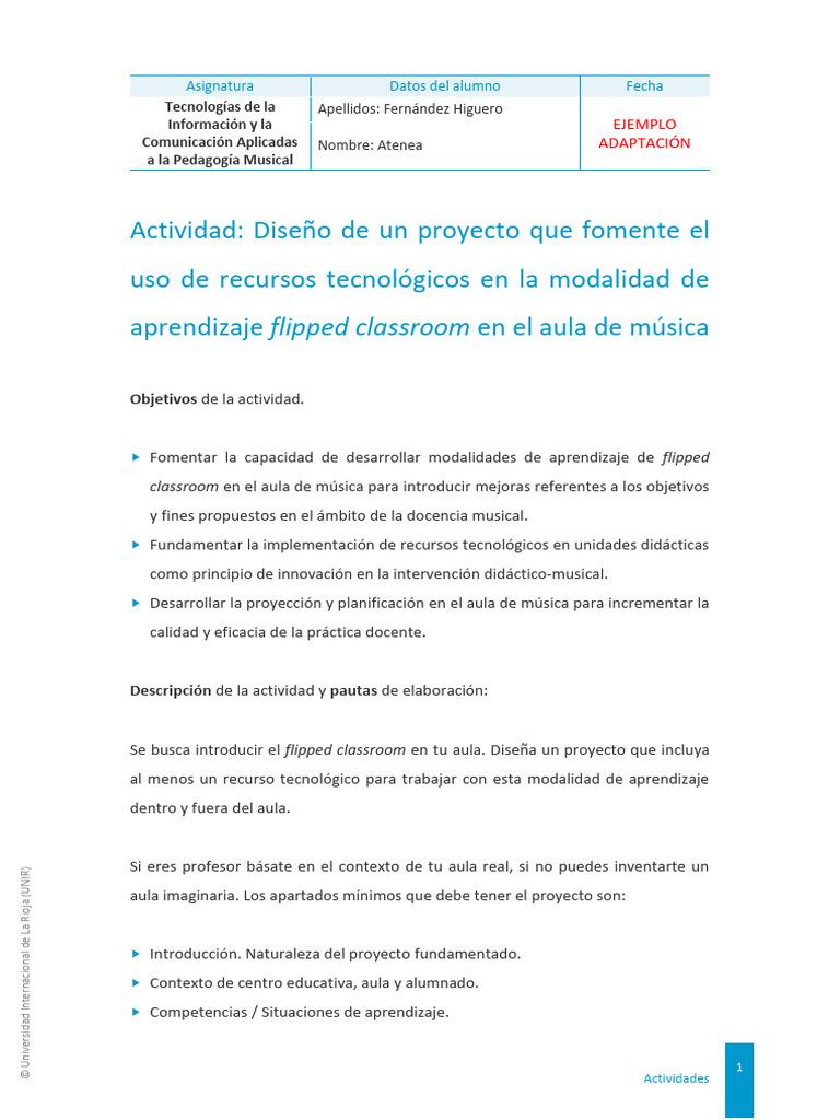 Ejemplo de Proyecto Final Desarrollado | PDF | Enseñando | Aprendizaje