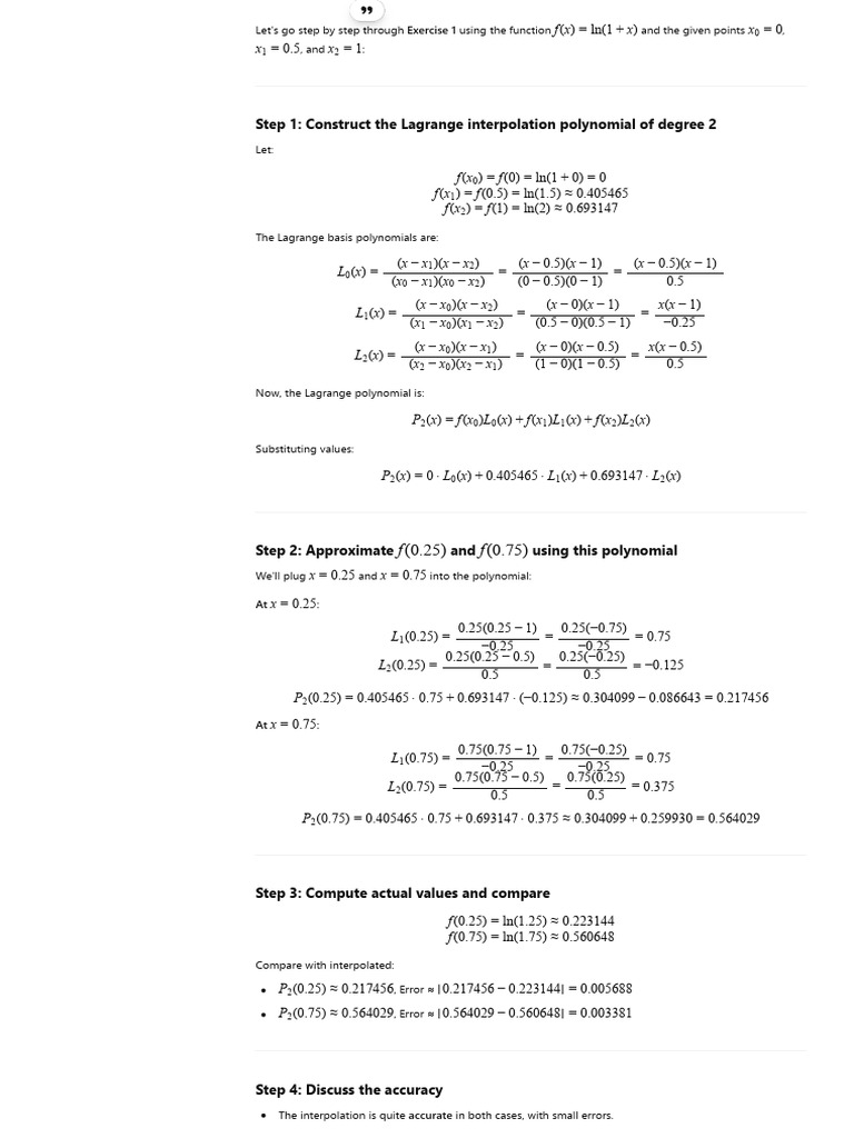 Lagrange Polynomial Approximation | PDF | Interpolation | Applied Mathematics
