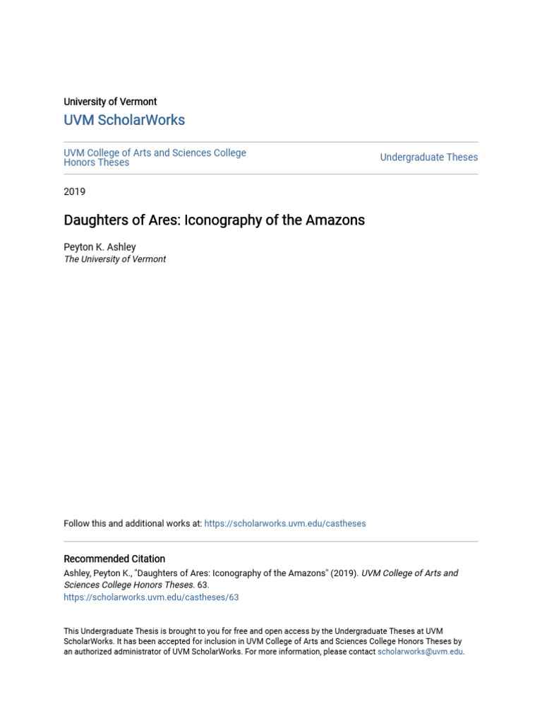 Daughters of Ares - Iconography of The Amazons | PDF | Amazons