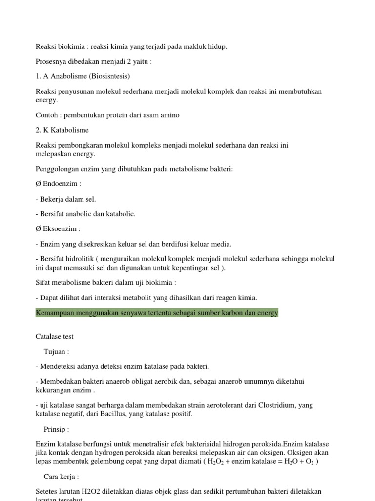 Uji Biokimia | PDF