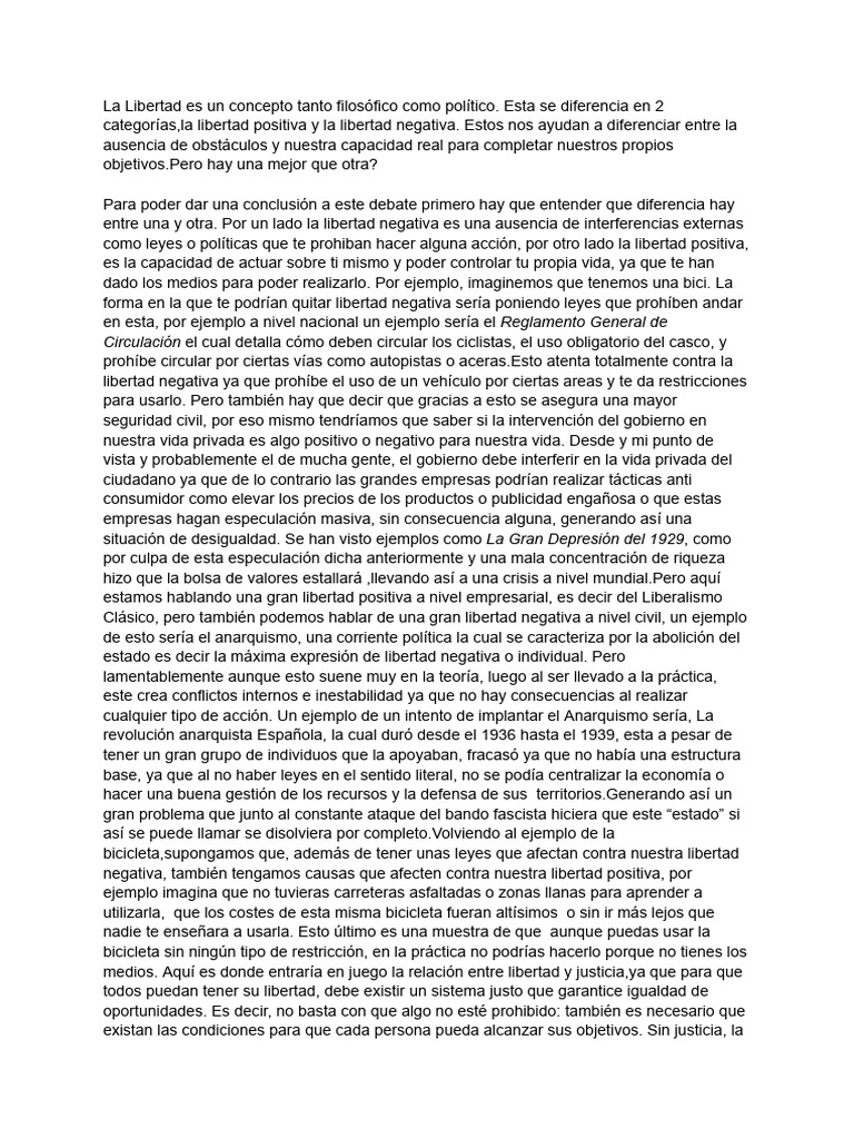 La Libertad, Alto Texto Me Marqué - Darío Sáez | PDF | Libertad ...