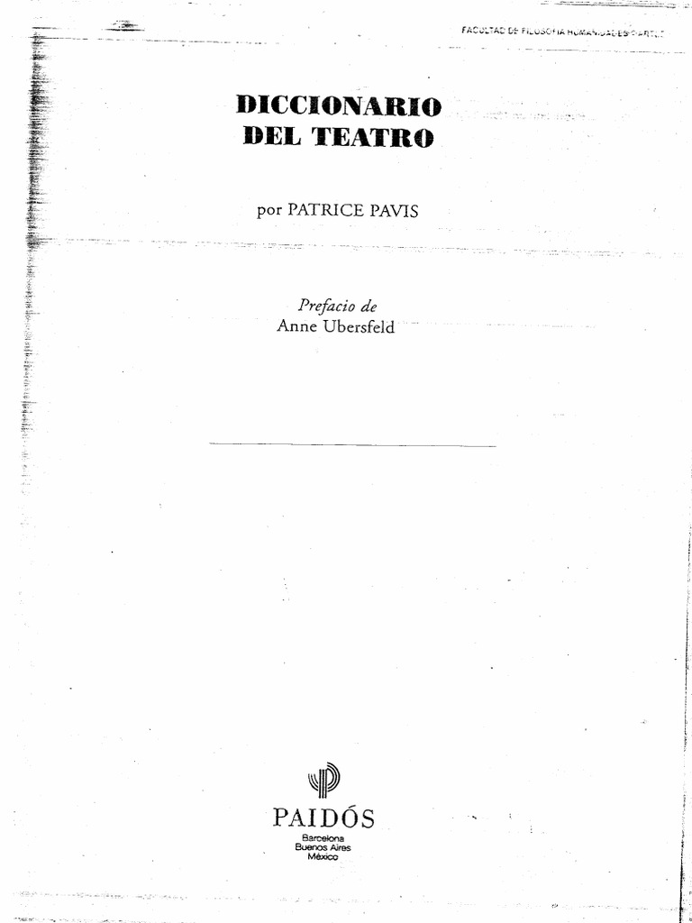 Pavis Diccionario Parte 1 | PDF