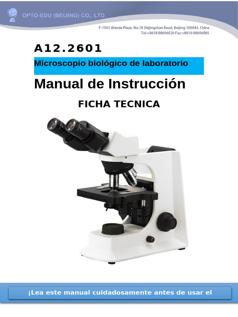 Manual de Microscopio Biológico SMART | PDF | Bombilla incandescente ...
