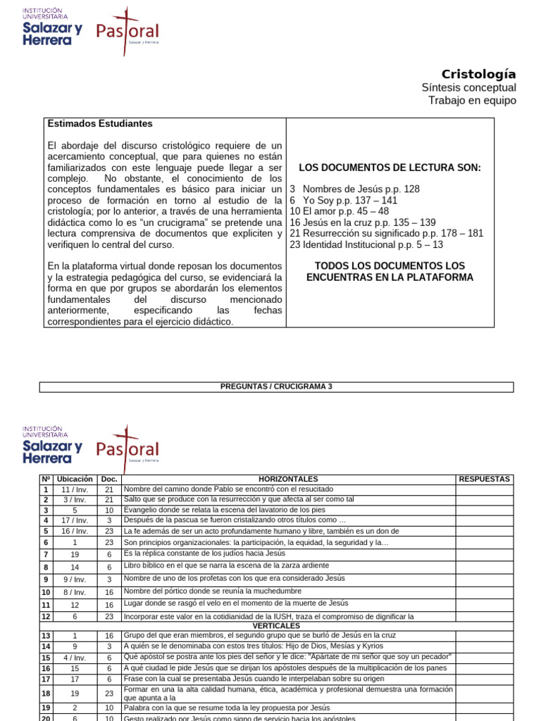 Crucigrama 3 | PDF | Jesús | La resurrección de Jesús
