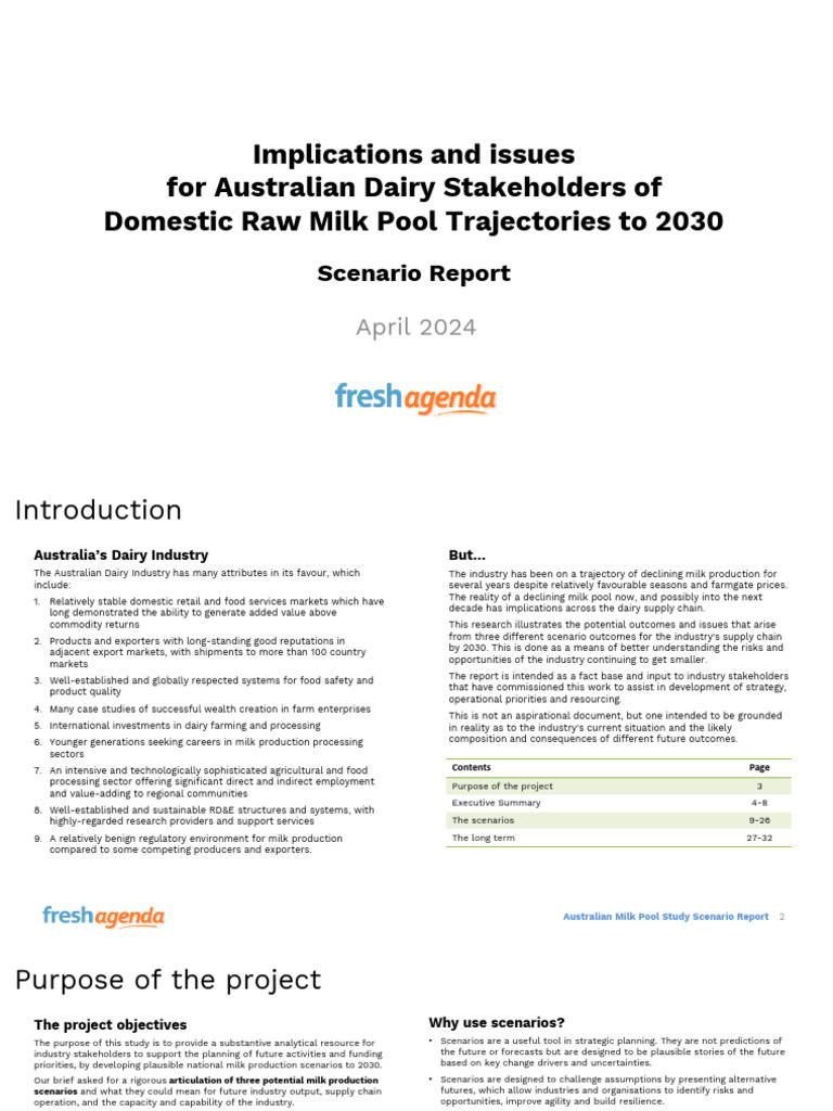 Australia Milk Pool Study Final Scenario Report 16 Apr2024 | PDF ...