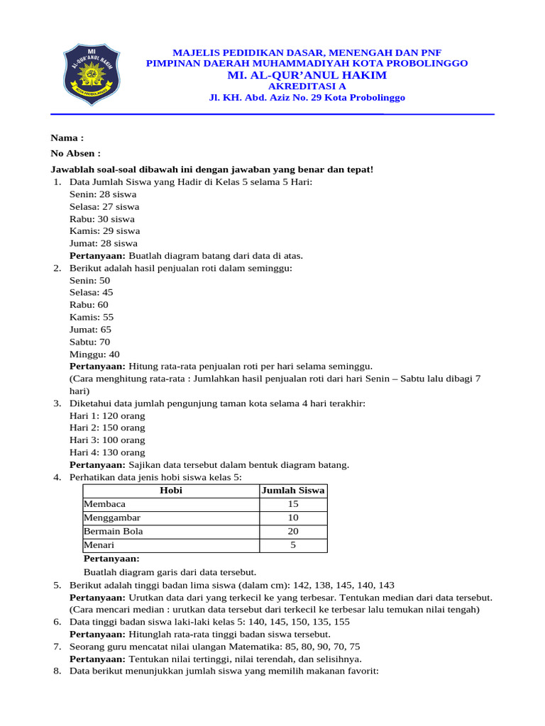 Latihan Soal Data | PDF