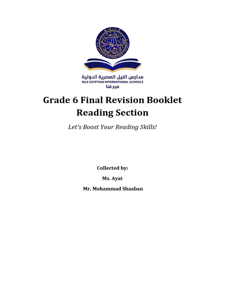 GR.6 Reading Part Revision | PDF