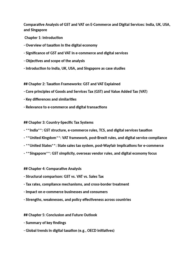 Comparative Analysis of GST and VAT On E | PDF | Taxes | Value Added Tax