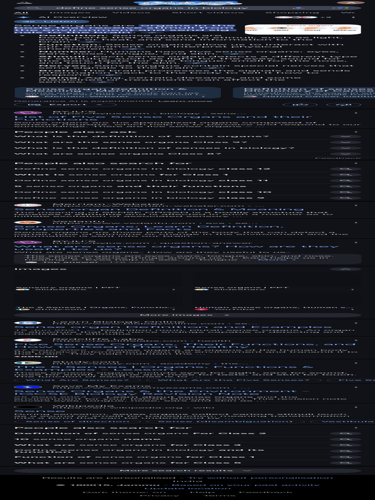 Define Sense Organs in Biology - Google Search | PDF | Senses ...
