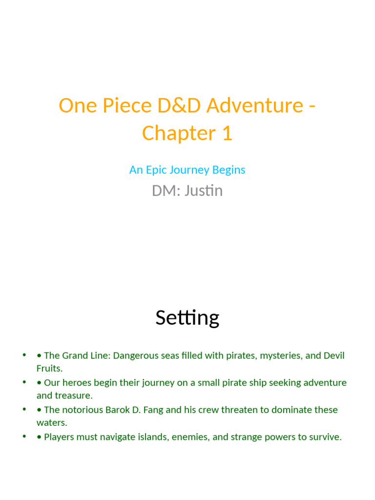 OnePiece DND Adventure Chapter1 | PDF