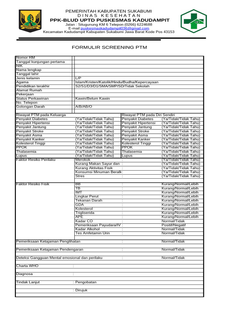 Form Screening PTM | PDF