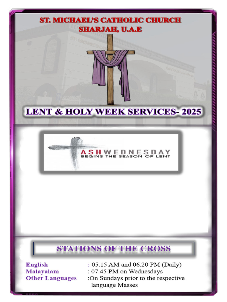Lent and Holy Week Services 2025 | PDF | Lent | Christian Festivals And ...