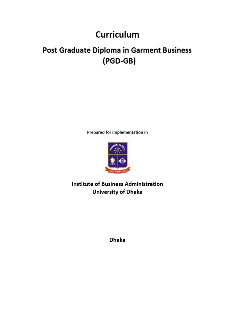Curriculum For PGD-GB | PDF | Statistics | Marketing