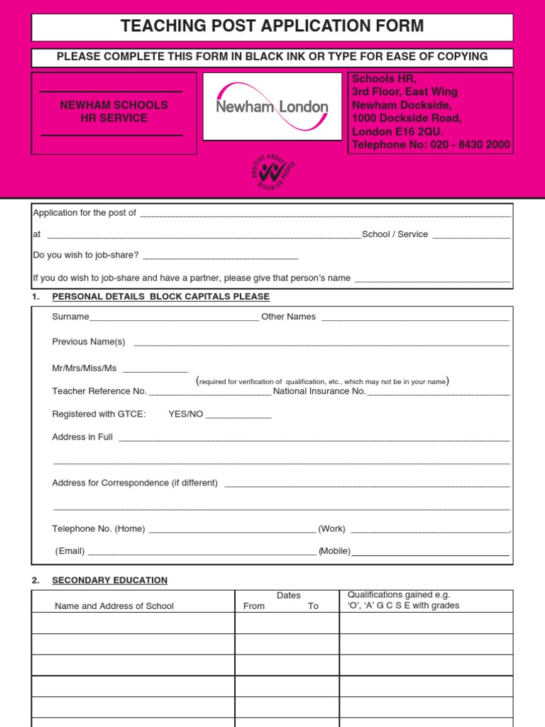 Teaching Application Form | PDF | Homosexuality | Race And Ethnicity In ...