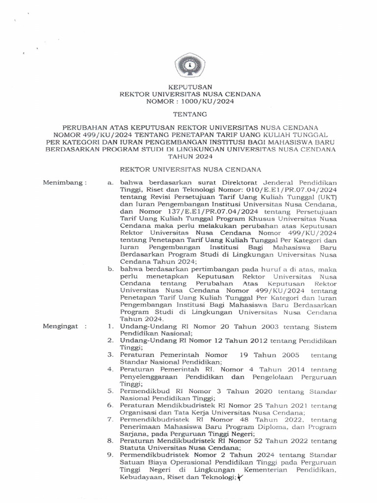 SK-REKTOR-IP-DAN-UKT-2024 | PDF