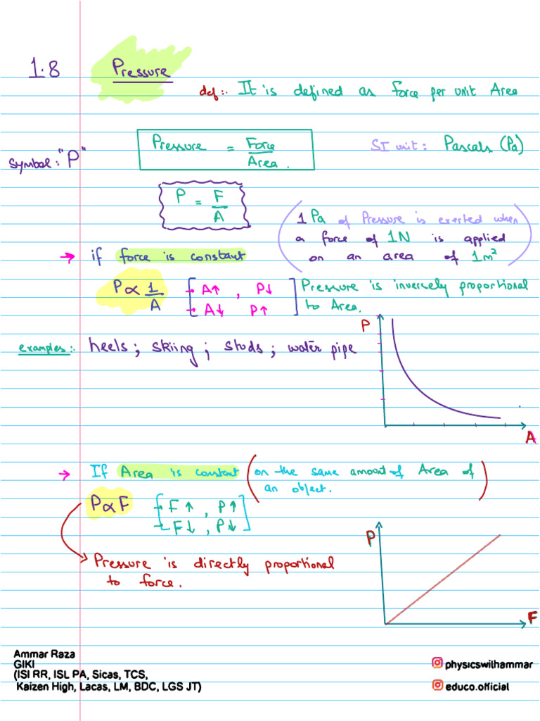 Understanding Pressure: Definitions & Laws | PDF | Pressure ...