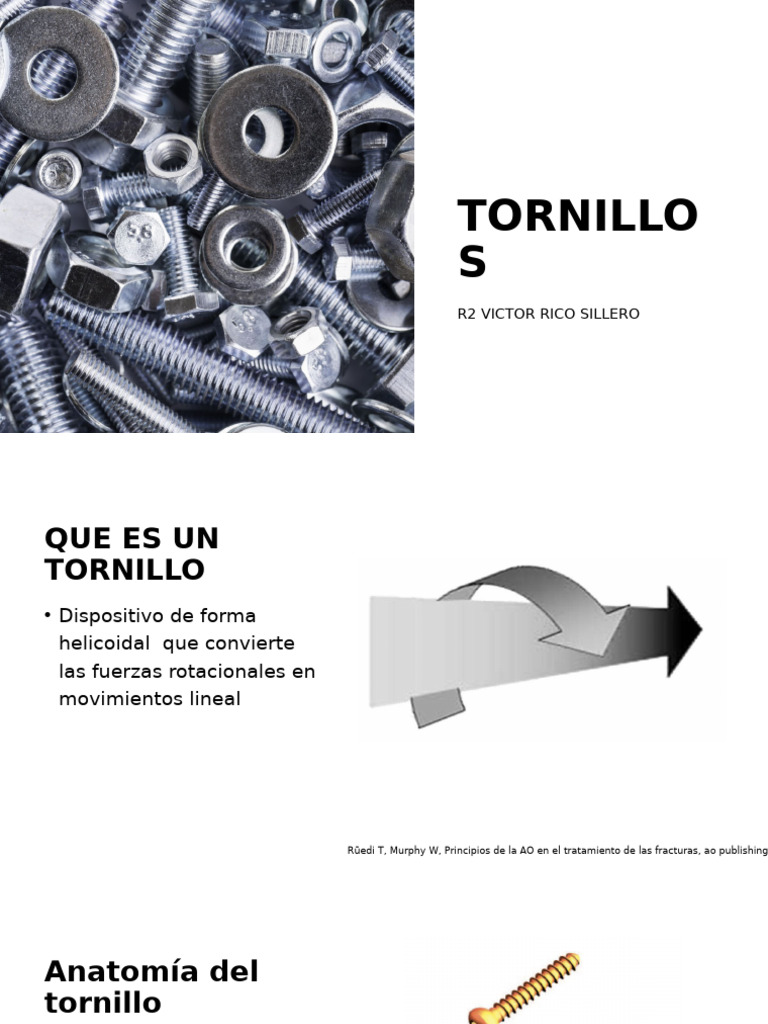 Tornillos | PDF | Tornillo | Hueso