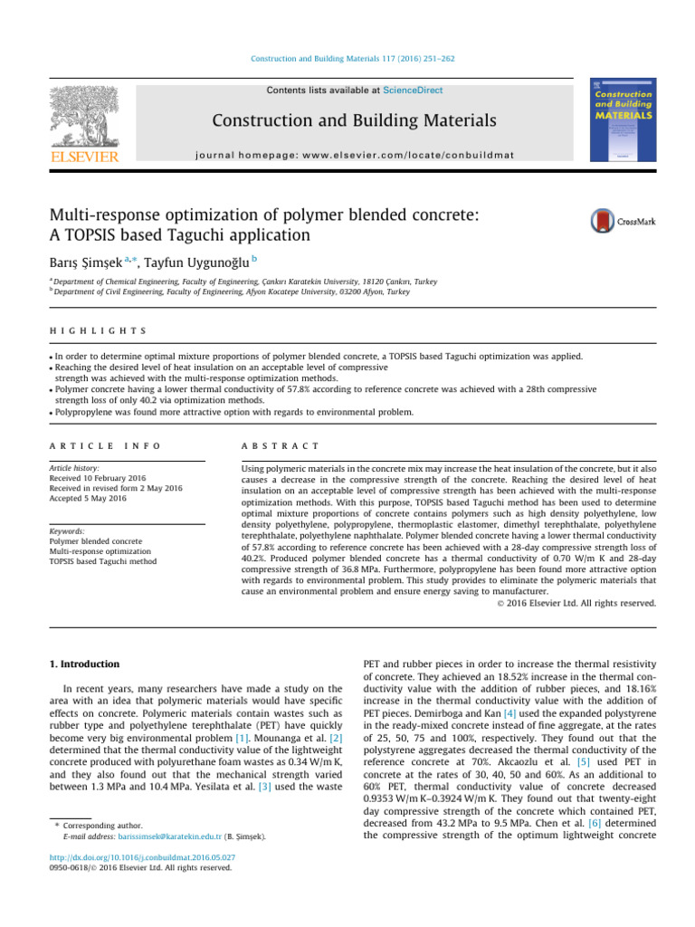 Optimization of Polymer Blended Concrete | PDF | Concrete | Polymers