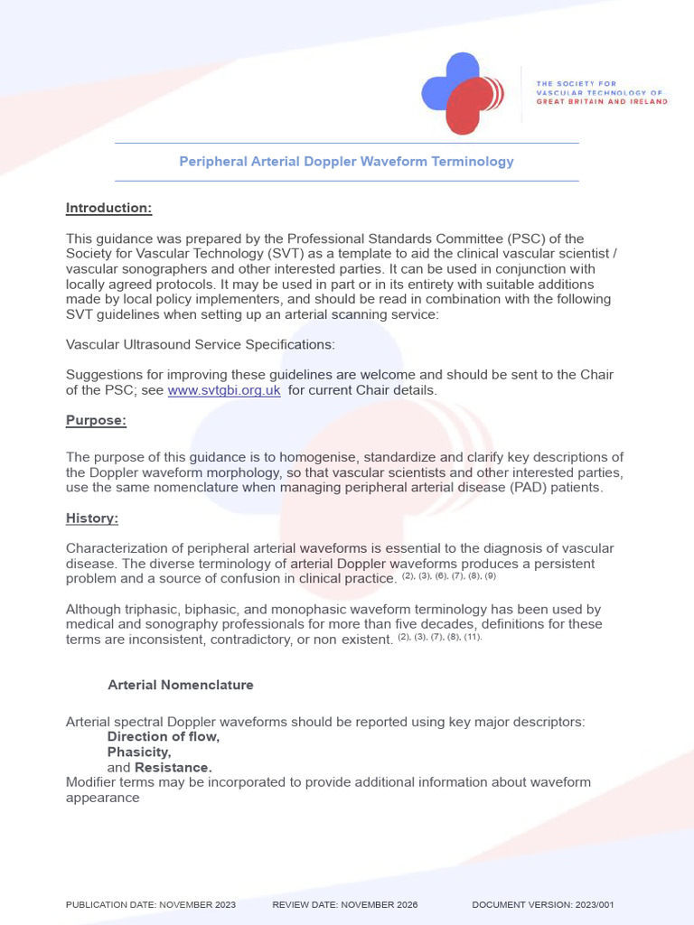 Peripheral Arterial Doppler Waveforms | PDF | Blood Pressure | Vasodilation