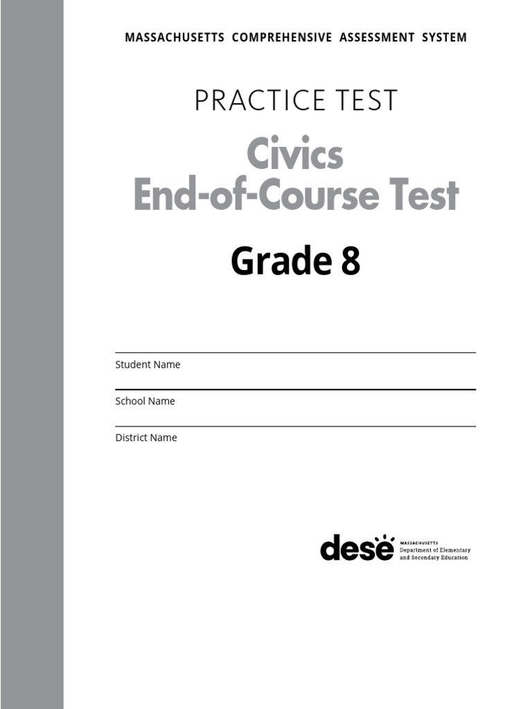 MCAS - 24 25 Civics EOC Practice Test | PDF | Article One Of The United ...