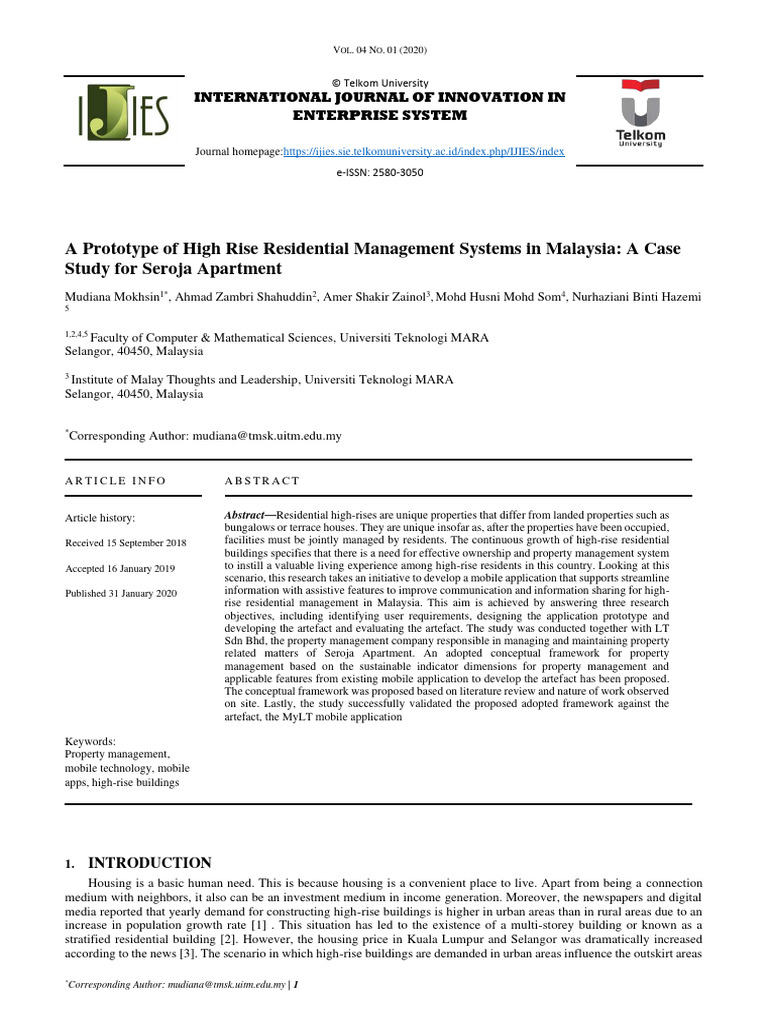 A Prototype of High Rise Residential Management Systems in Malaysia ...