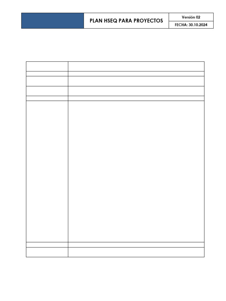 Plan Hseq | PDF | Cliente | Planificación