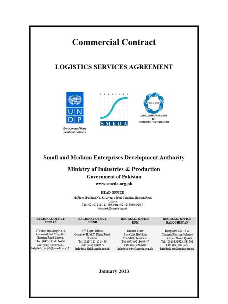 Logistics Services Agreement | PDF | Indemnity | Business Law