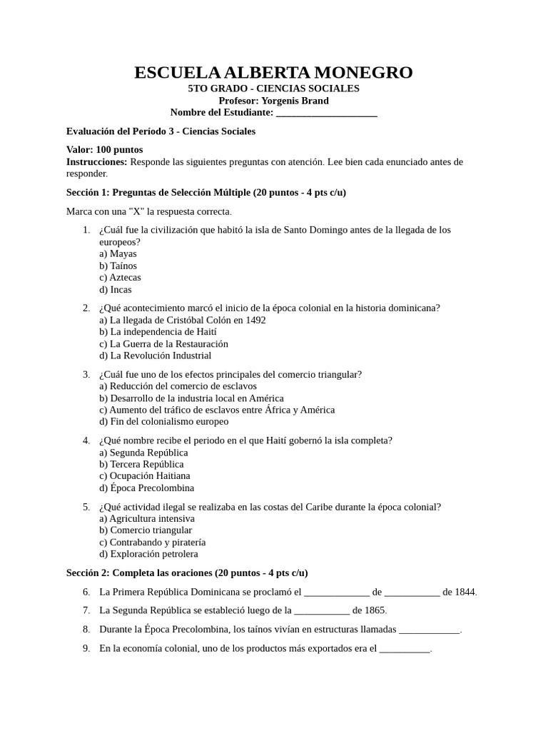 Practica p3 5to Final | PDF | República Dominicana | Haití