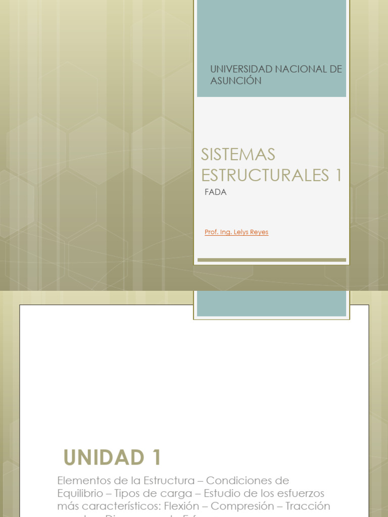 Sistemas Estructurales 1 - Clase 1 | PDF | Doblar | Viga (Estructura)