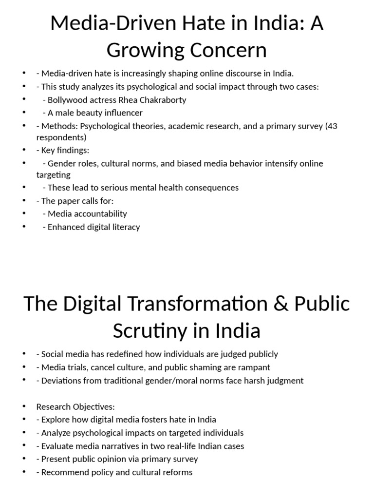 Media-Driven Hate Presentation | PDF