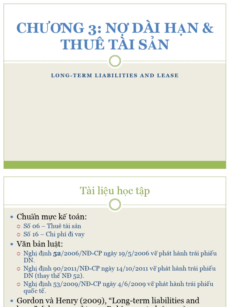 Chương 3 - Phan Tich No Dai Han Va Thue Tai Chinh | PDF
