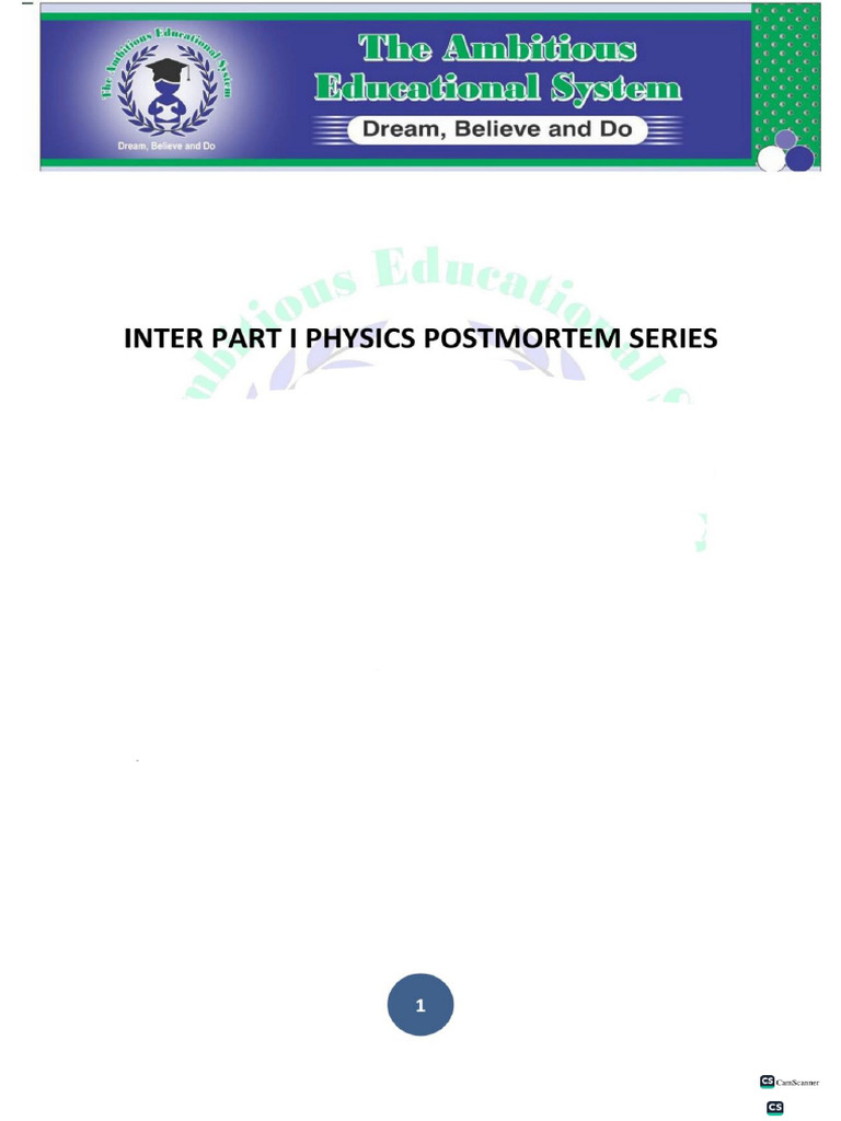 11th Physics Solved MCQs Most Imp | PDF