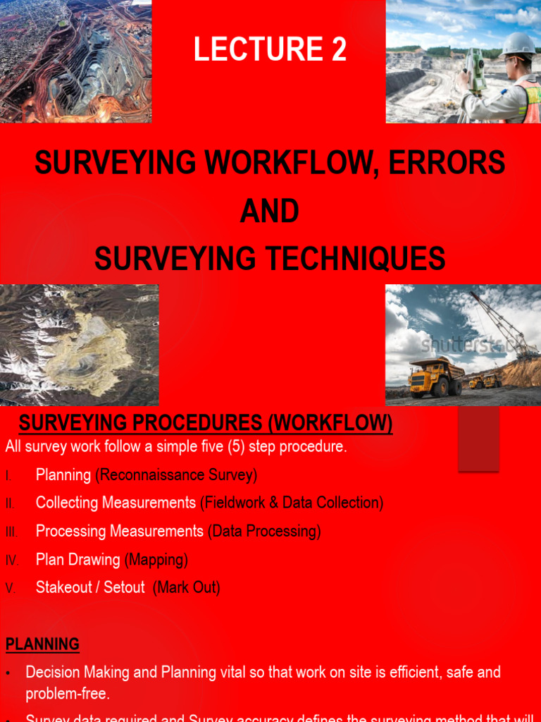 Lecture 2 - Surveying Workflow, Errors and Surveying Techniques | PDF | Observational Error ...