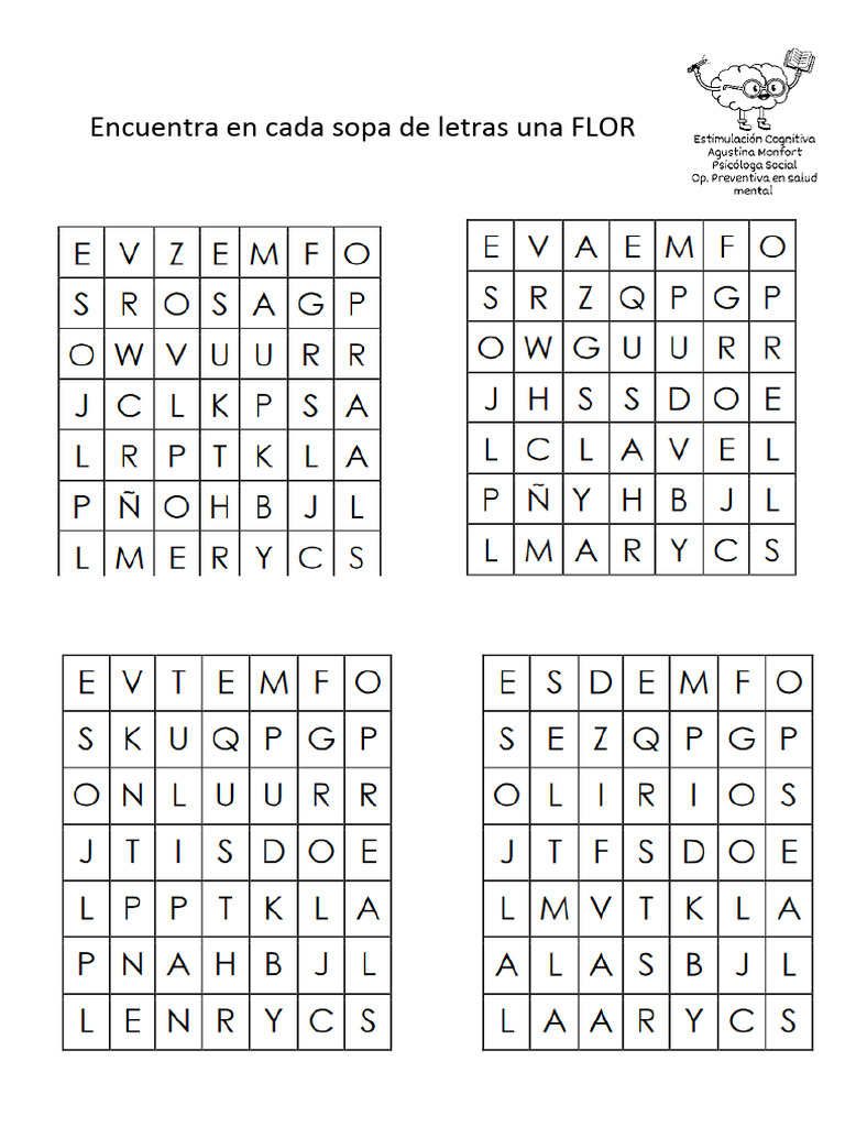 Encuentra en Cada Sopa de Letras Una FLOR | PDF