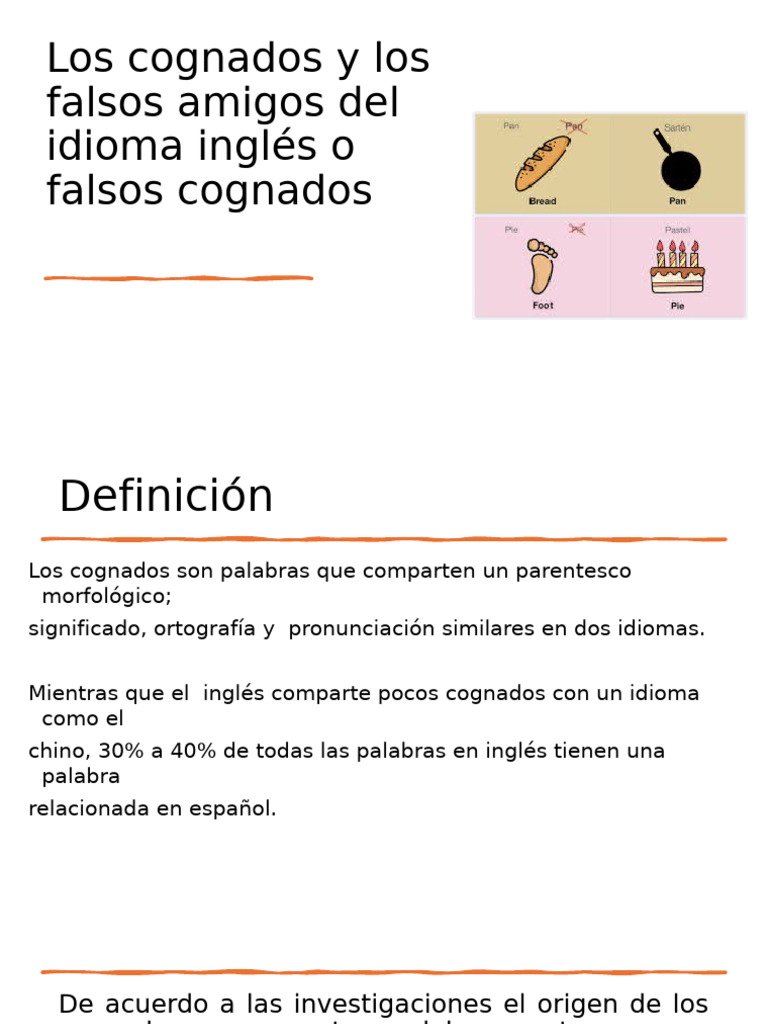 2.Los Cognados y Los Falsos Amigos Del Idioma | PDF | Idioma en Inglés ...