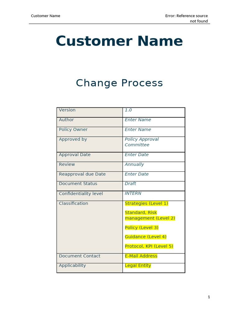 06-5 ISMS Change Process - V1.0 | PDF | Information Security | Business