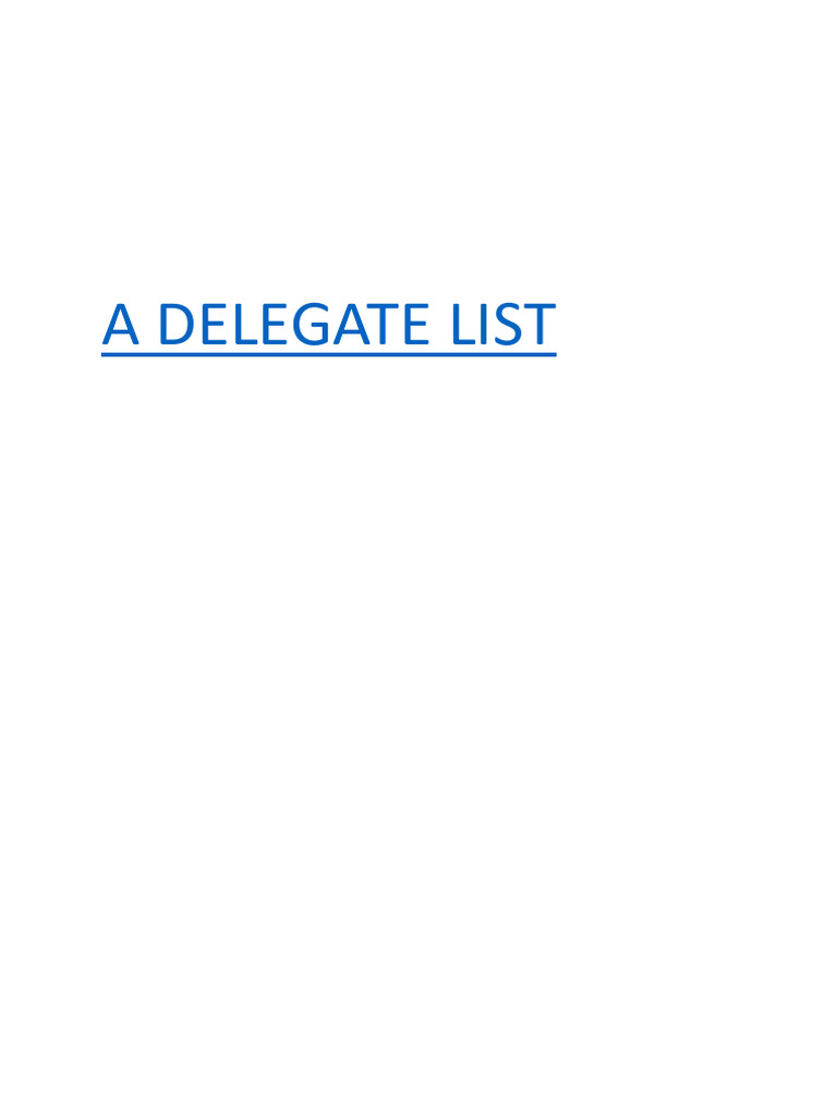 A Delegate List | PDF