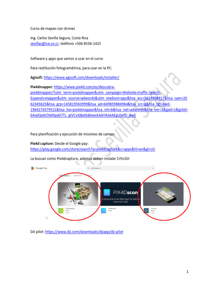 Links - Software - Curos de Mapeo Con Drones I - Siitec | PDF